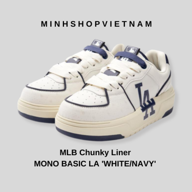 Minhshop.vn - Giày MLB Chunky Liner MONO BASIC LA 'WHITE/NAVY ...