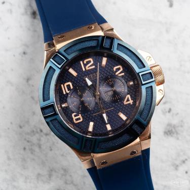 Minhshop.vn - Đồng Hồ Guess Rigor Blue Dial Blue Silicone Watch ...