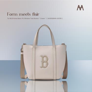 Minhshop.vn - Túi MLB Korea Basic PU Window Tote Boston '' Cream ...